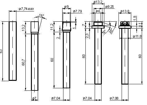 Rod fasteners heading diagrams